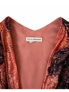 Ulla Johnson | Dresses | Ulla Johnson Metallic Snake Print Wrap Mini ...